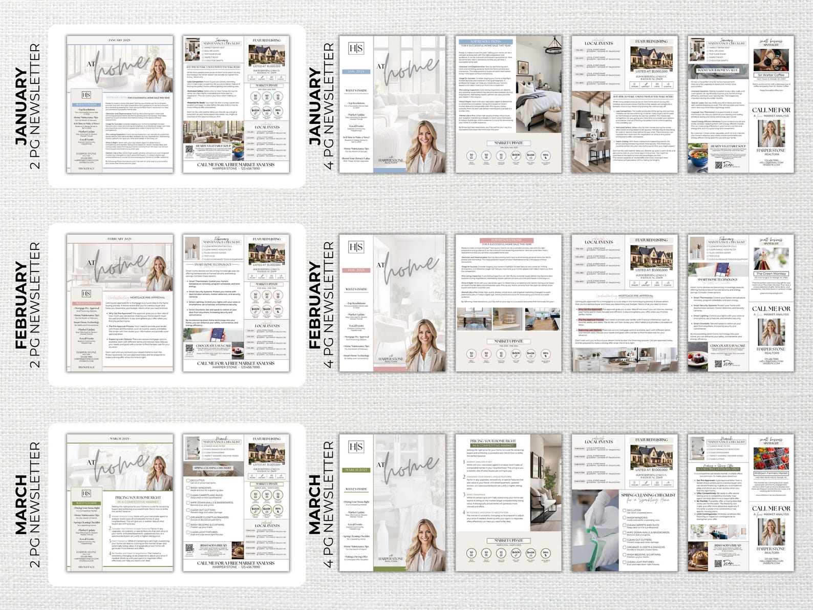 2025 Real Estate Newsletter Template Bundle Canva Templates Bundle Year ...