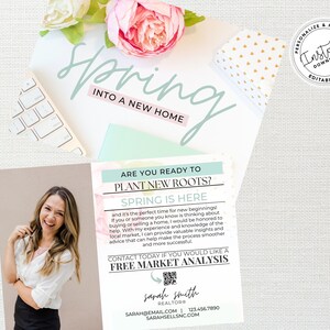 Real Estate Marketing, Real Estate Spring Postcard, Canva Template ...