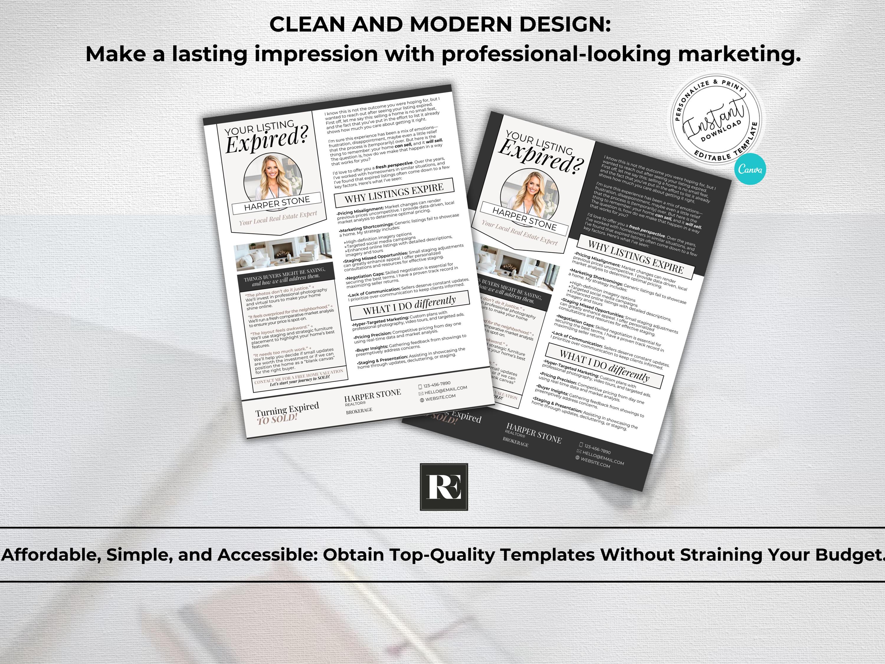 Expired Listing Real Estate Flyer Template, Canva Editable, Marketing ...