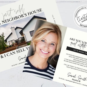 Real Estate Postcards, Sold Your Neighbors House Card, Agent Farming ...