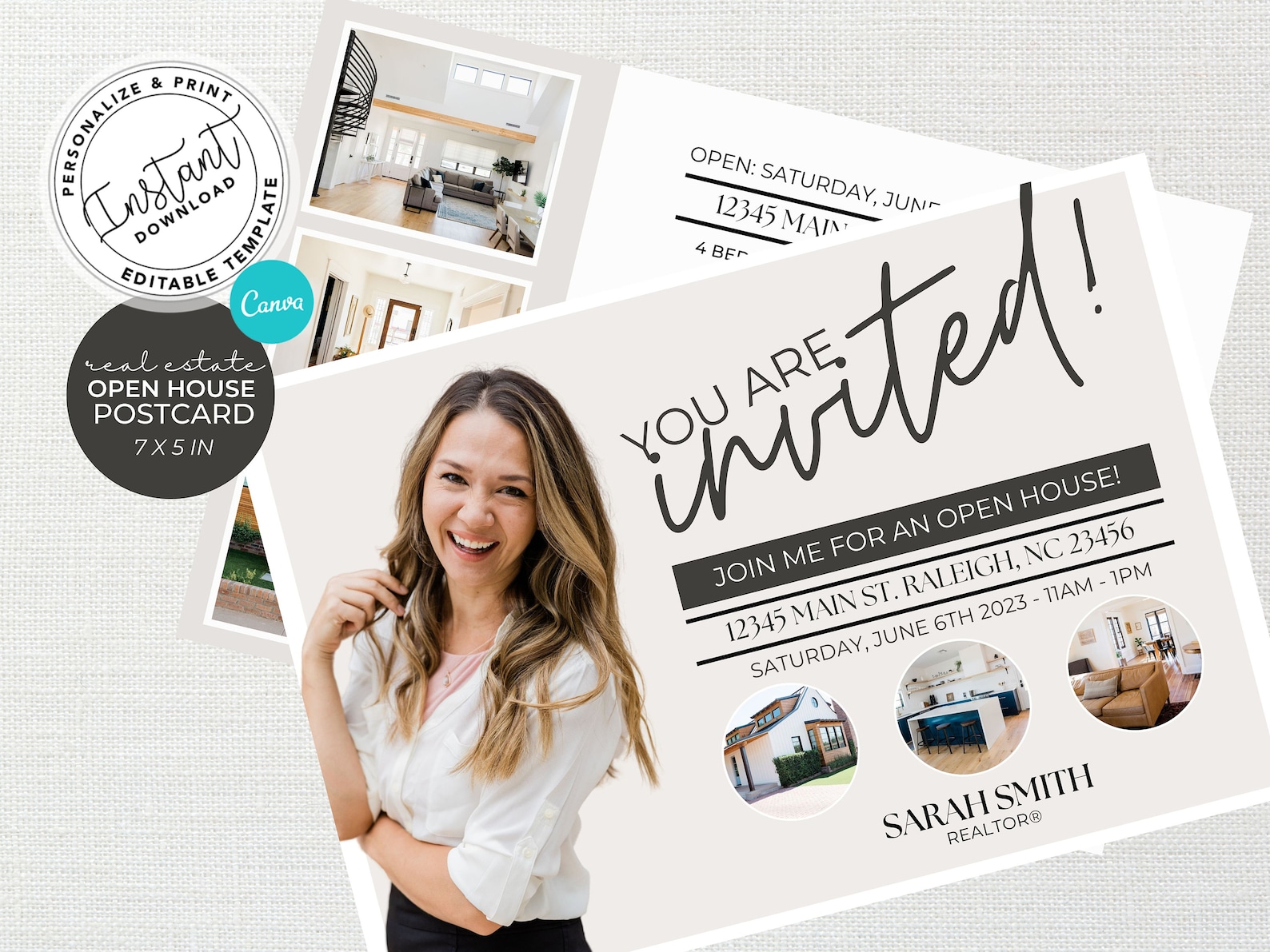 Open House Invite, Real Estate Marketing, Canva Template, Open House ...