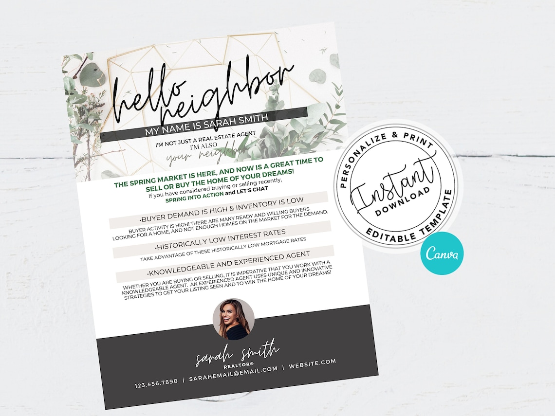 Real Estate Letter Real Estate Agent Spring Letter Real - Etsy