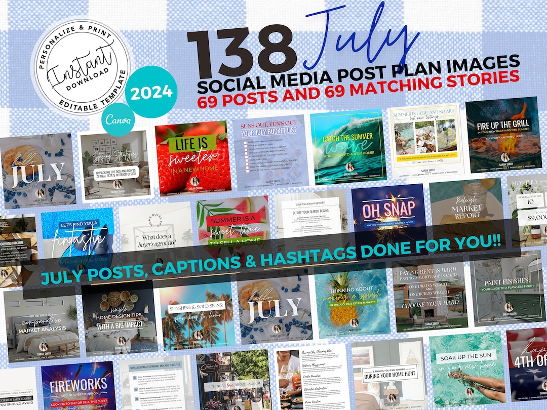 July 24 Real Estate Social Media Posts, Caption & Hashtag, Real Estate ...