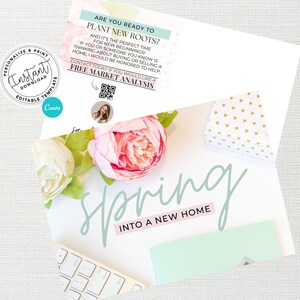 Real Estate Marketing, Real Estate Spring Postcard, Canva Template ...