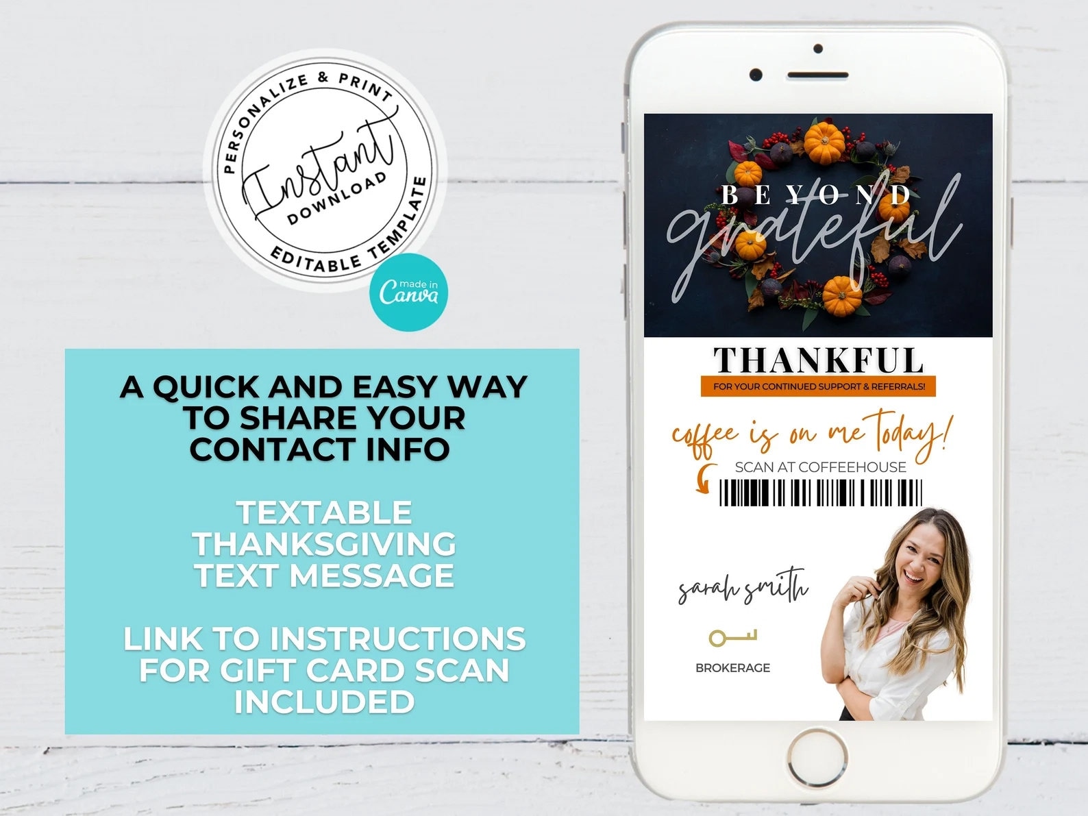 Real Estate Gift Card Text Message Thanksgiving Text Message - Etsy