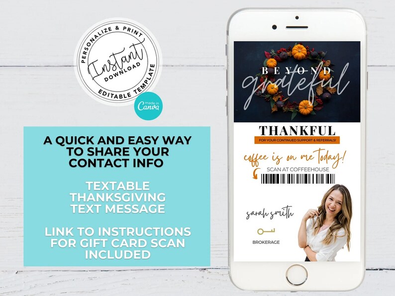 Real Estate Gift Card Text Message, Thanksgiving Text Message Card ...