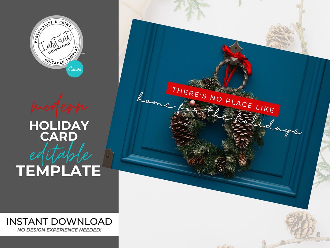 Canva Editable Christmas Card Template, Entrepreneur Holiday Card ...