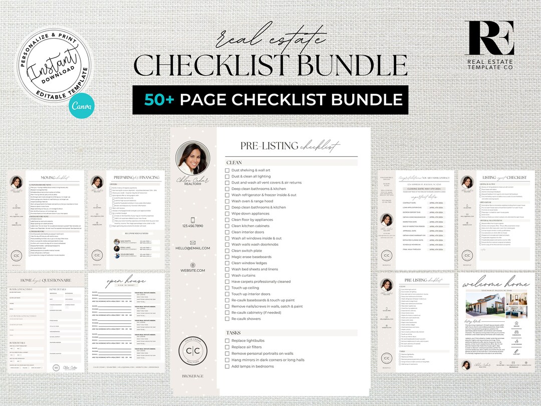 Real Estate Checklist, Real Estate Marketing, Pre-listing Template ...