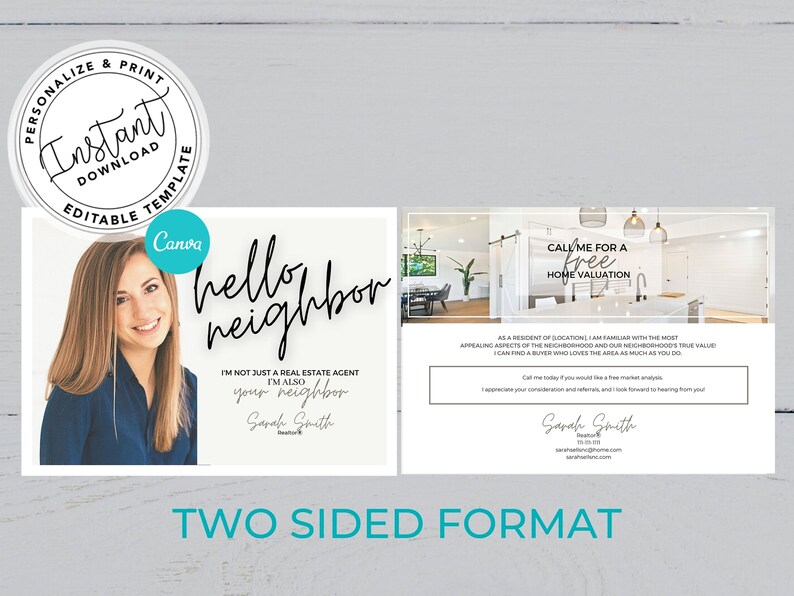 Real Estate Postcards Real Estate Agent Hello Neighbor Card - Etsy