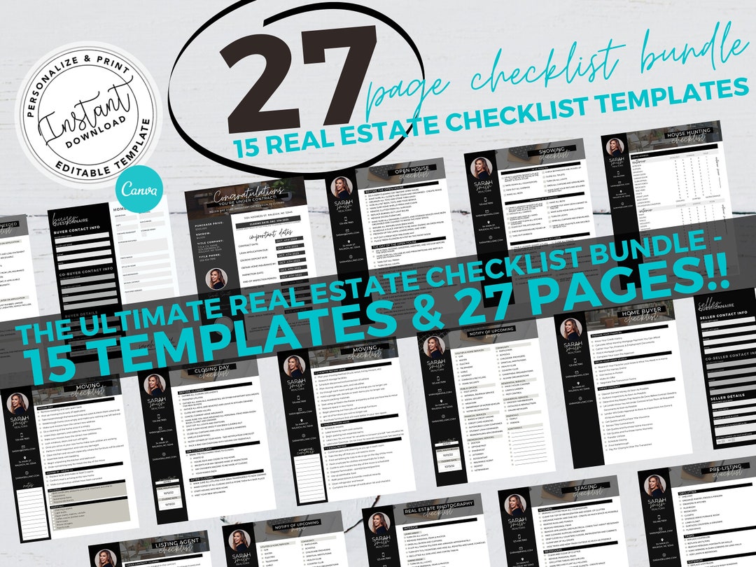Real Estate Checklist Bundle, Home Seller & Buyer Checklist, Real ...