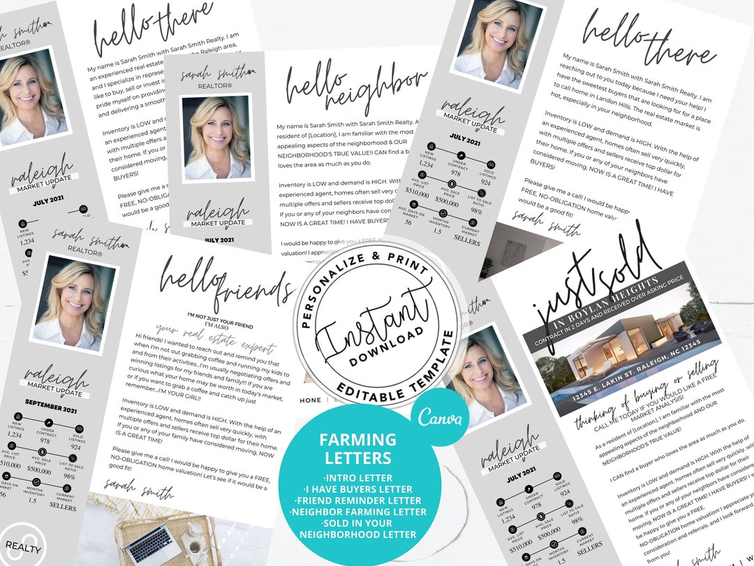 Farming Letter Bundle, Real Estate Marketing, Intro Letter, Real Estate ...