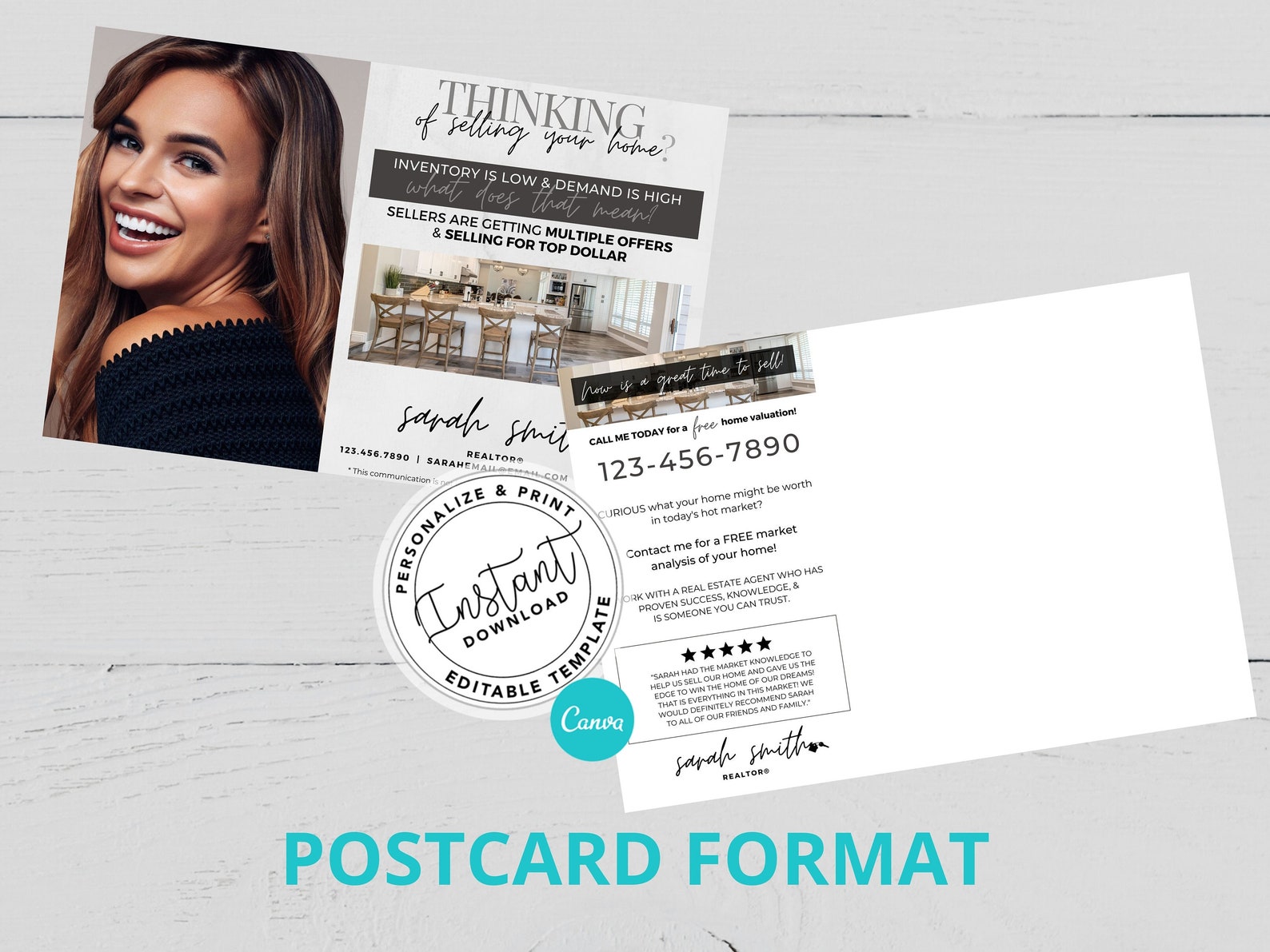 Real Estate Postcard Agent Thinking of Selling Real Estate - Etsy