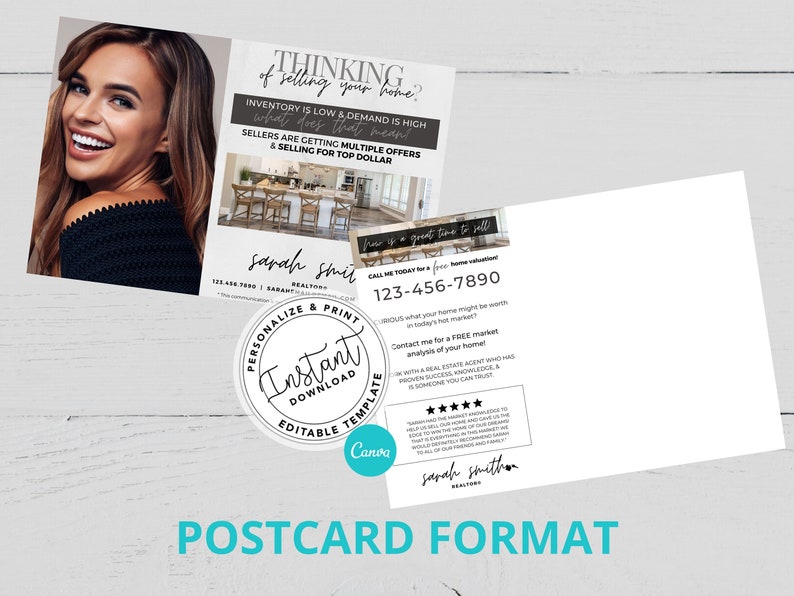 Real Estate Postcard Agent Thinking of Selling Real Estate - Etsy