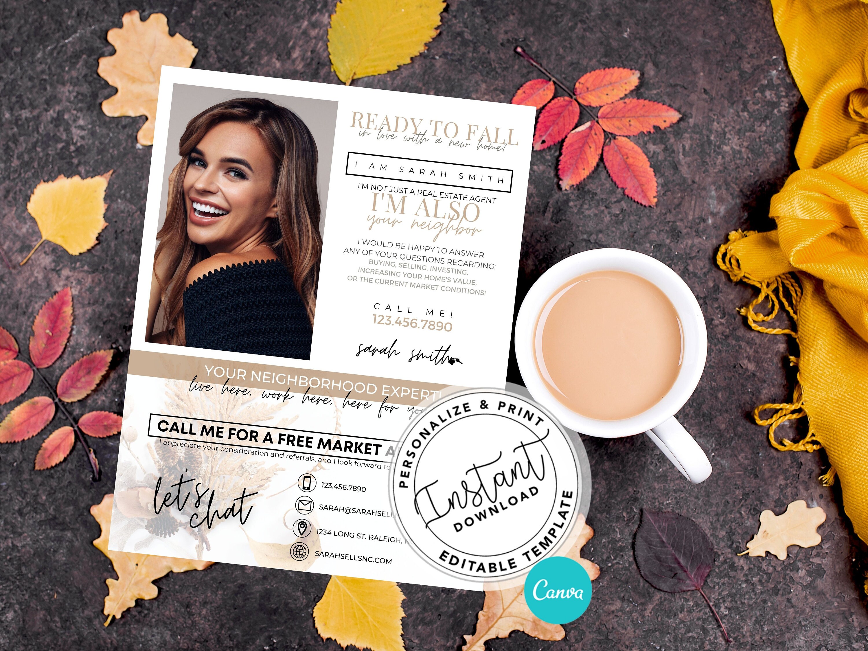 Fall Real Estate Letter Hello Neighbor Letter Farming | Etsy