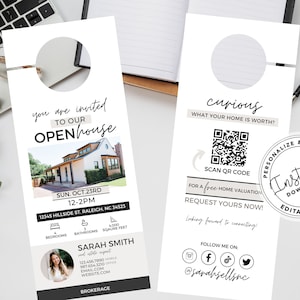 Open House Door Hanger, Real Estate Marketing, Open House Invite ...