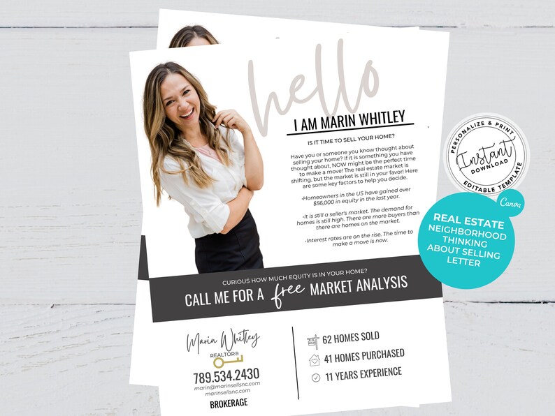 Real Estate Letter Realtor Hello Neighbor Letter Realtor - Etsy