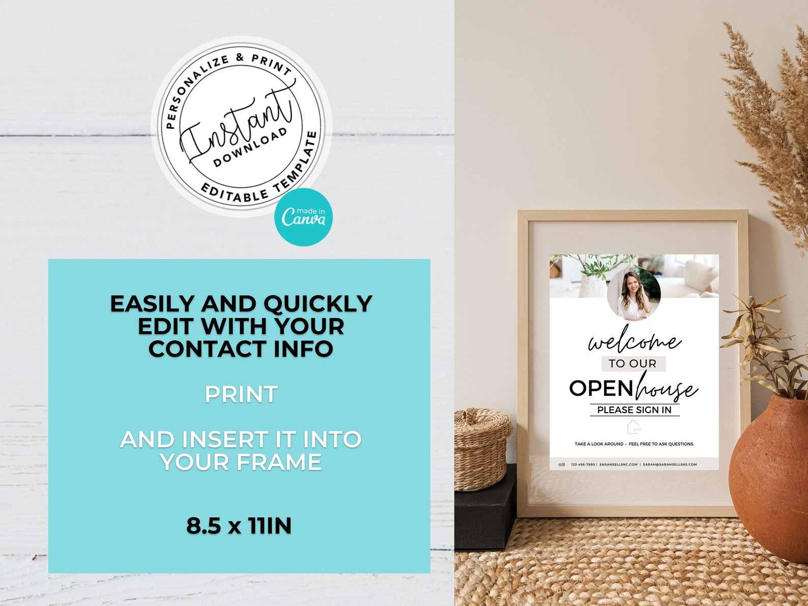 Printable Open House Welcome Sign, Real Estate Marketing, Open House ...