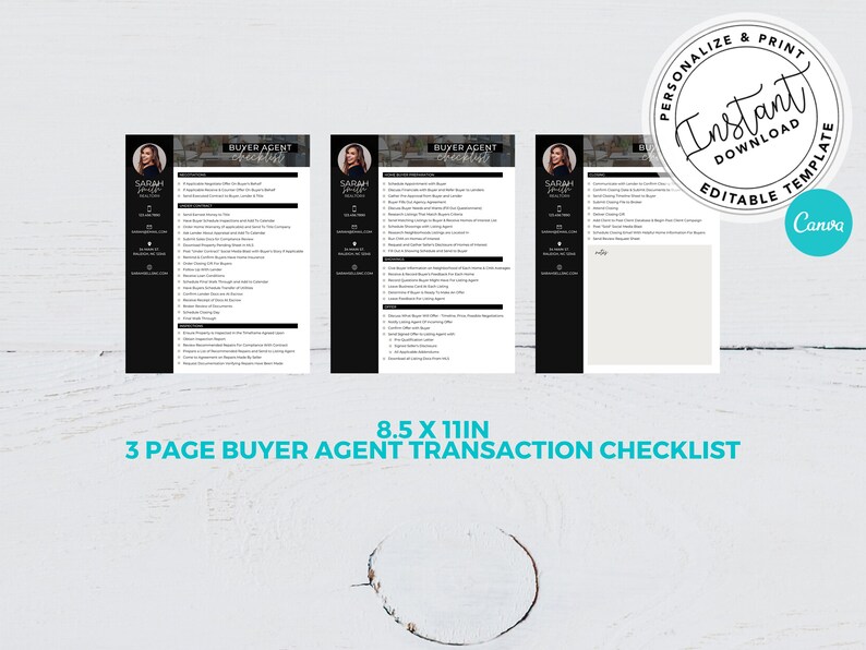 Real Estate Buyer Agent Transaction Management Checklist Real | Etsy