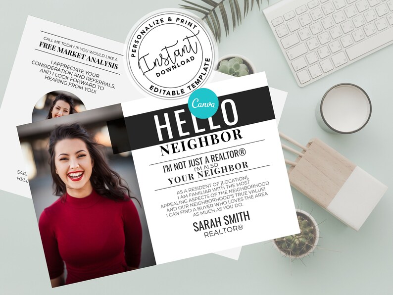 Real Estate Postcards Realtor Hello Neighbor Card Realtor - Etsy