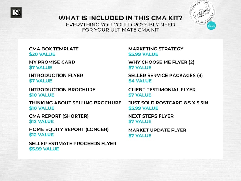 CMA Kit for Real Estate, Real Estate CMA, Listing Presentation Home ...
