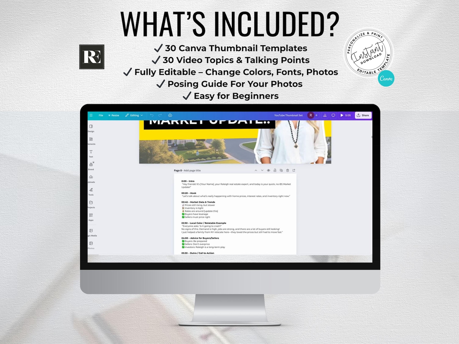 Real Estate Youtube Thumbnail Templates Canva | 30 Editable Thumbnails ...