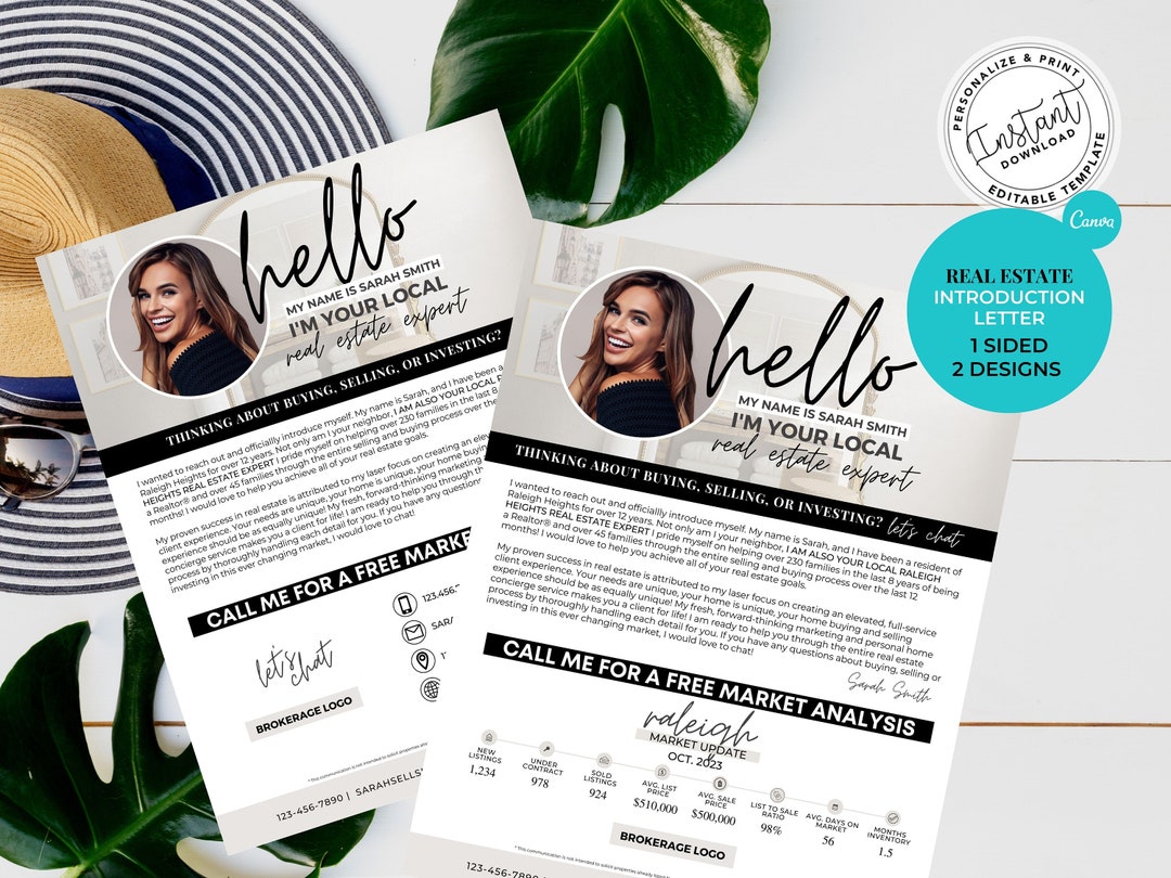 Real Estate Agent Introduction Flyer, Real Estate Marketing, Canva ...