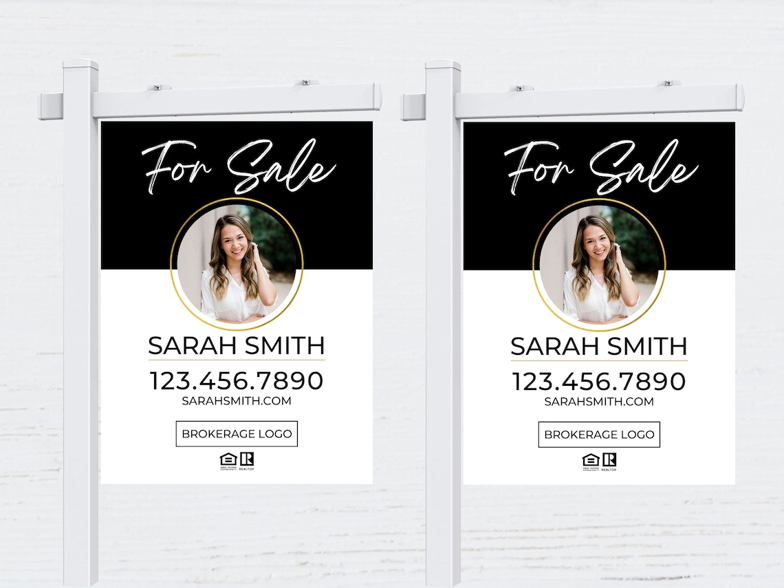 Real Estate Sign, for Sale Sign, Custom Sign, Modern for Sale Yard Sign ...