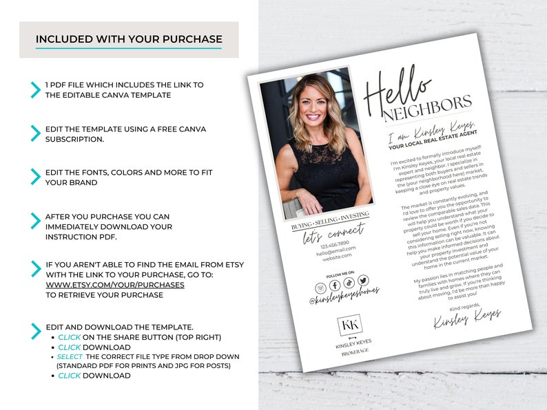 Real Estate Introduction Flyer, Hello Neighbor Letter, Real Estate ...