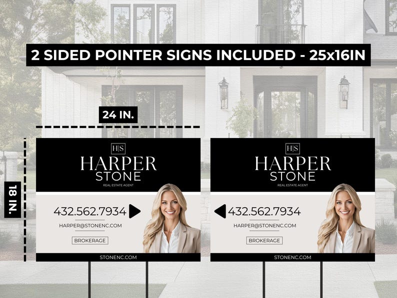 Real Estate Sign Bundle, Custom Sign, Modern Yard Signs, Open House ...