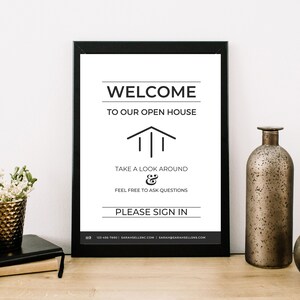 Open House Sign, Open House Template, Real Estate Template, Canva ...