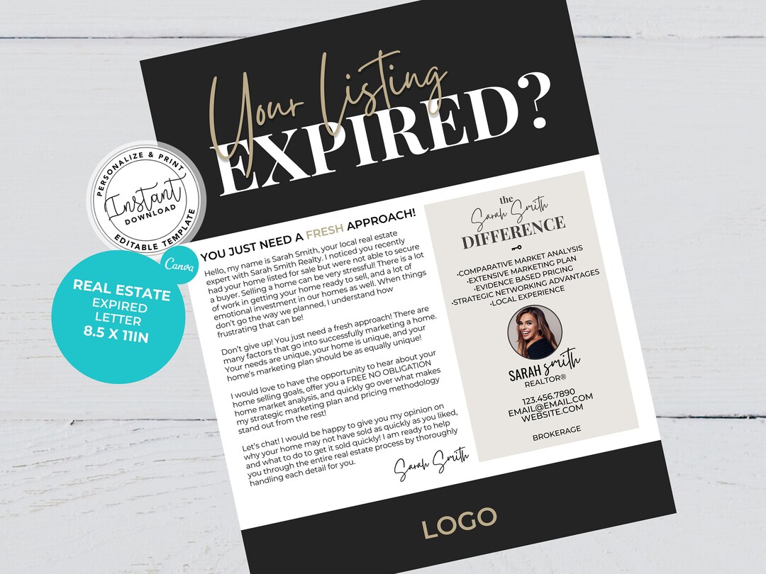 Real Estate Expired Letter, Home Seller Guide, Real Estate Marketing ...