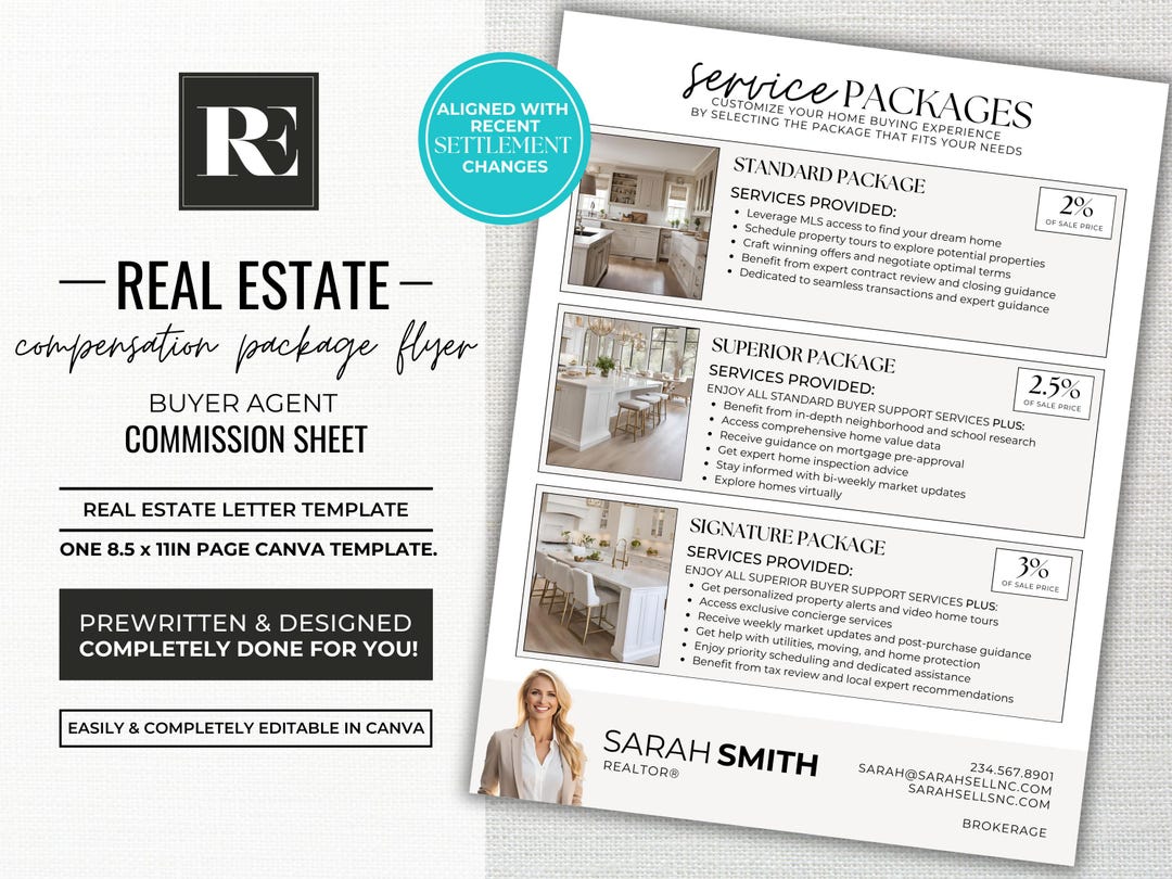 Real Estate Commission Template, Commission Sheet, Settlement, Buyer ...