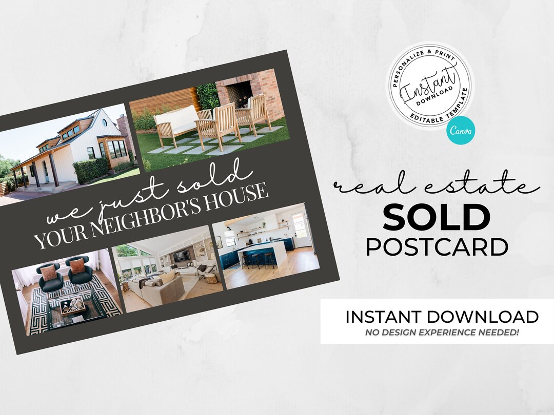 Just Sold Postcard, Sold Your Neighbors House Postcard, Realtor Farming ...