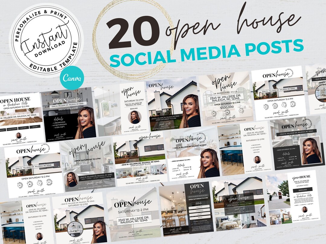 Real Estate, Open House Posts, Social Media Post, Real Estate Instagram ...
