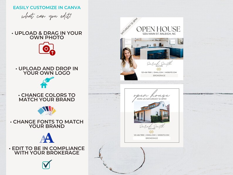 Real estate Social Media Template, 25 Open House Agent Instagram Posts ...