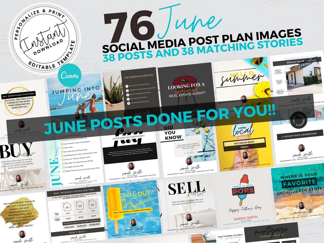 Real Estate June Social Media Posts, Real Estate Marketing, Facebook ...