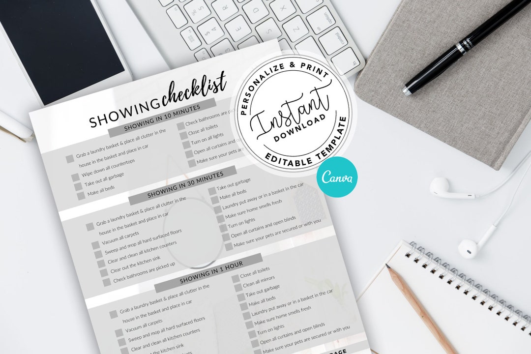 Real Estate Home Seller Showing Checklist, Printable Seller Checklist ...
