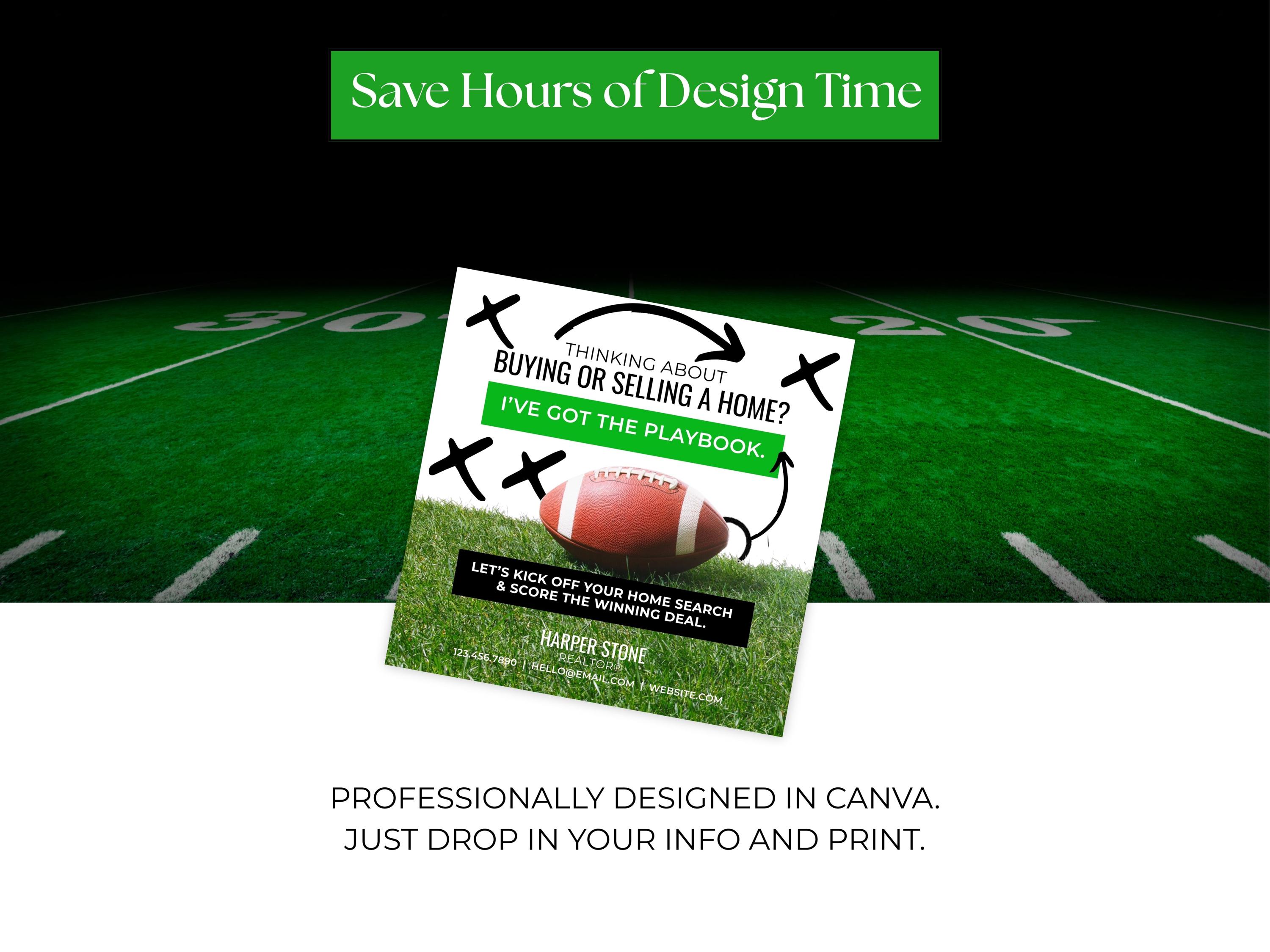 Football Real Estate Pop by Tag Canva Template, Realtor Marketing Fall ...