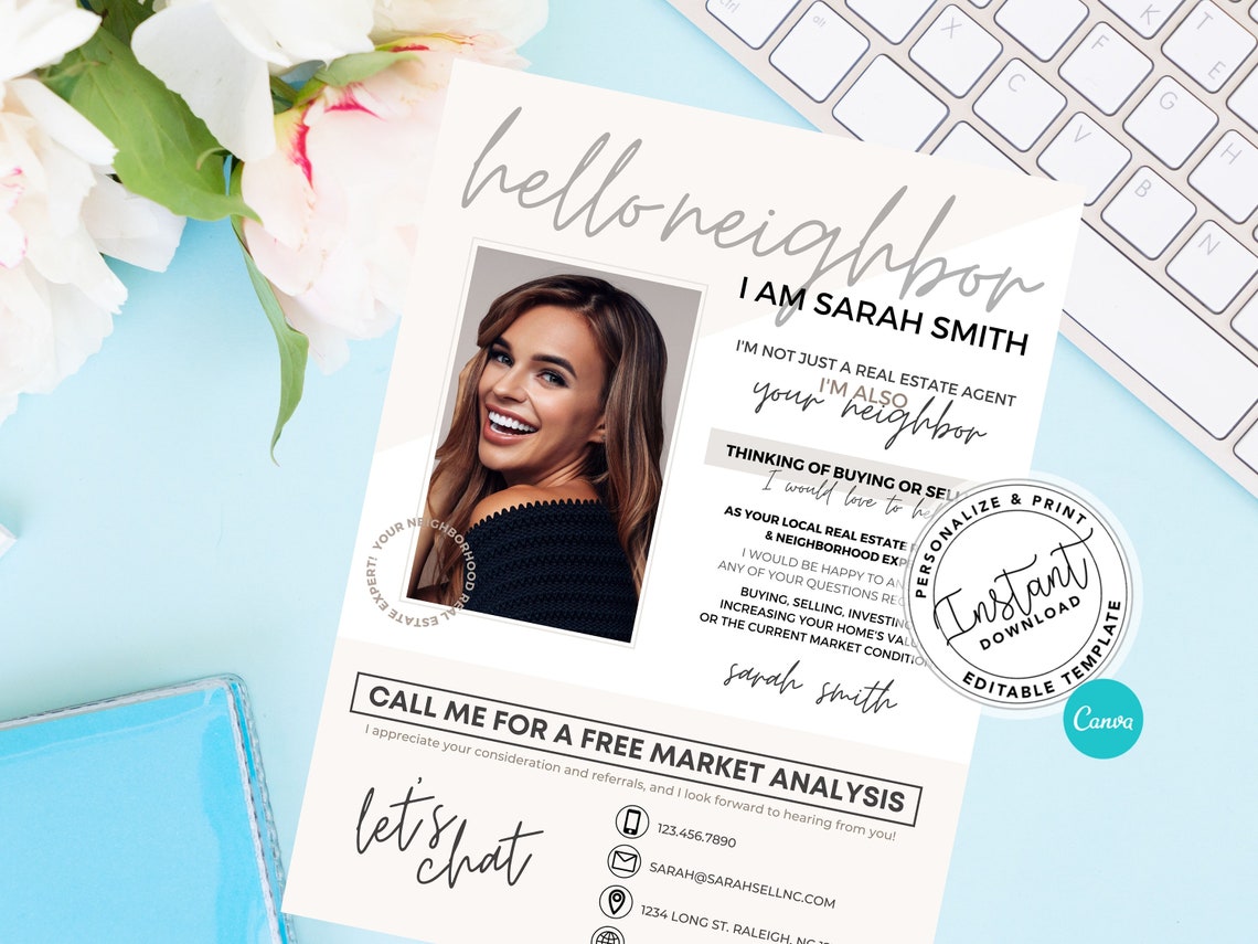 Real Estate Introduction Flyer Hello Neighbor Letter Real - Etsy