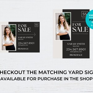 Real Estate Yard Sign, Open House Pointer, Real Estate Marketing, Canva ...