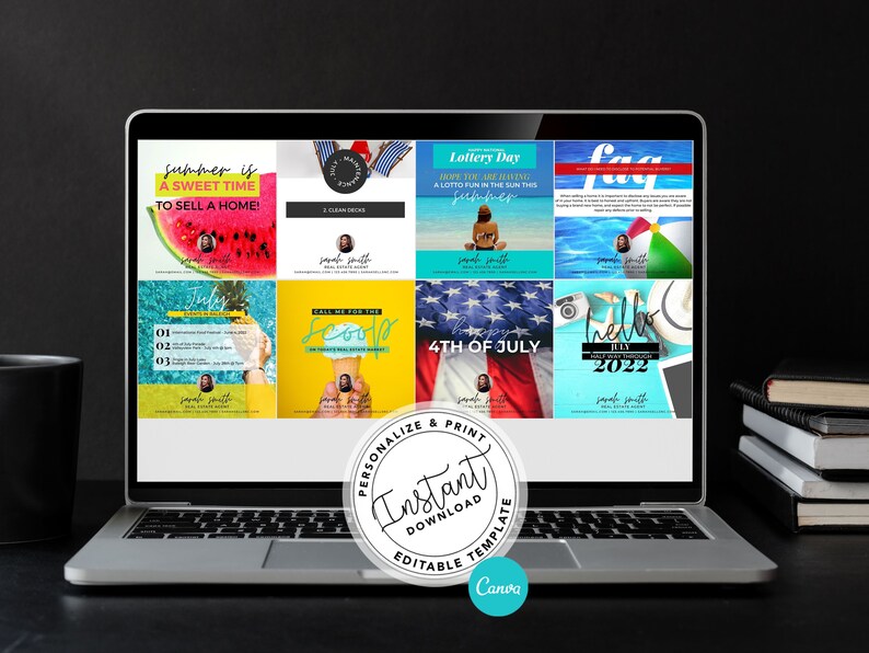 Real Estate July Social Media Posts Real Estate Marketing - Etsy