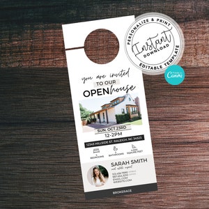Open House Door Hanger, Real Estate Marketing, Open House Invite ...