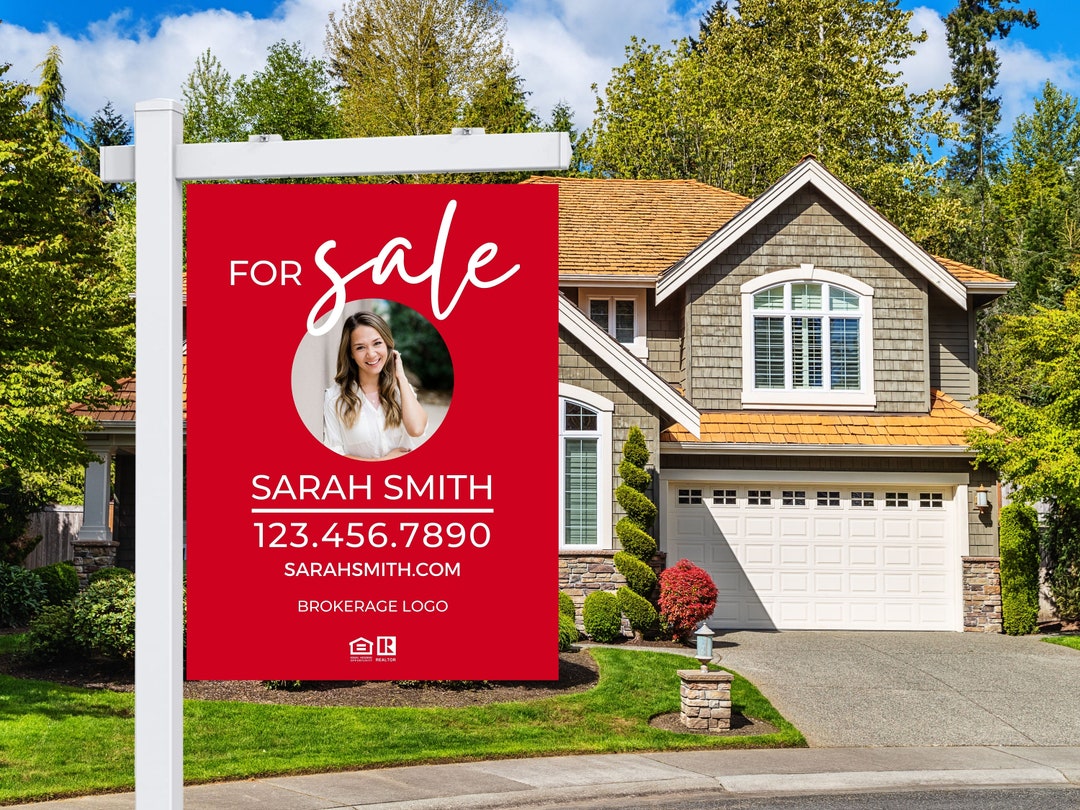 Real Estate Sign, Real Estate Listing Yard Sign, Custom for Sale, Agent ...