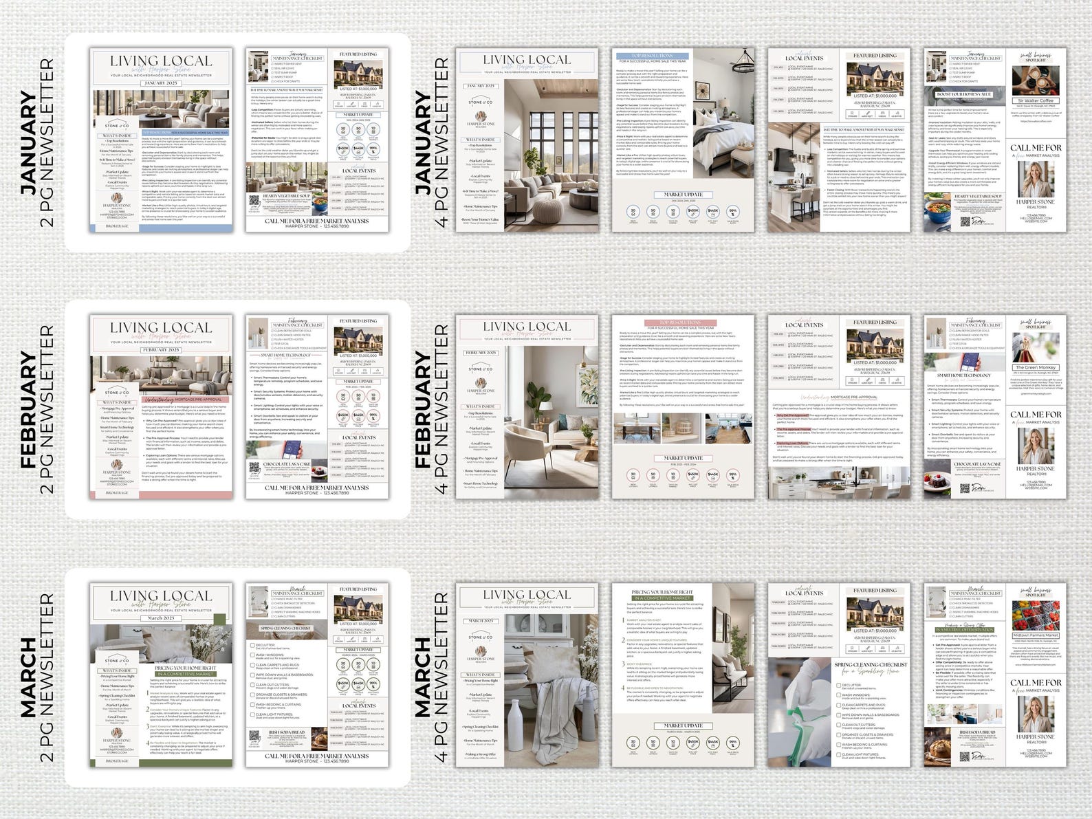 2025 Real Estate Newsletter Bundle, Full Year Newsletter Bundle, Canva ...