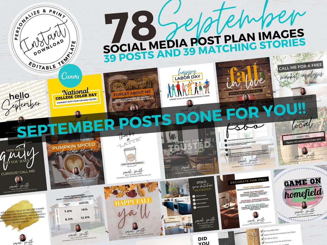 Real Estate September Social Media Post, Real Estate Marketing ...