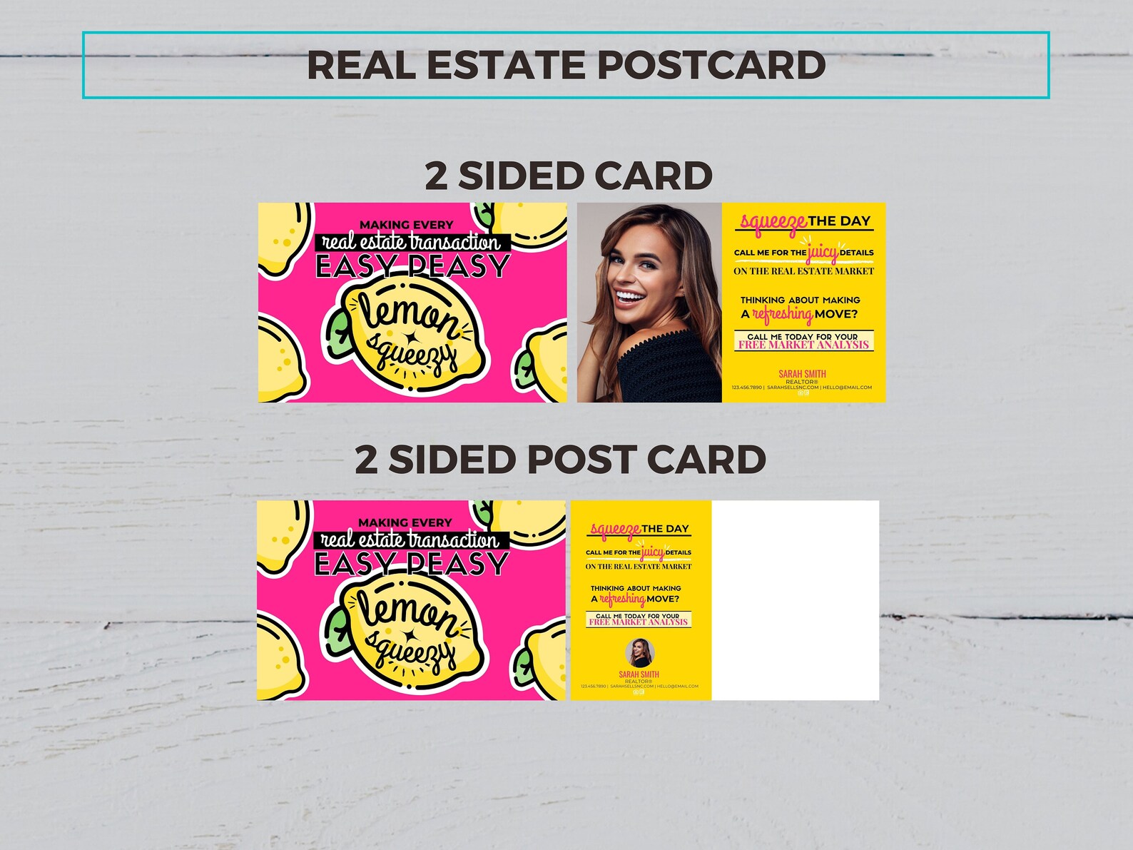 Real Estate Summer Postcard, Real Estate Template, Easy Peasy Lemon ...