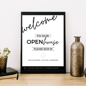 Printable Open House Welcome Sign, Real Estate Marketing, Open House ...