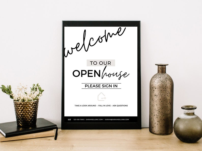 Printable Open House Welcome Sign Real Estate Marketing Open - Etsy