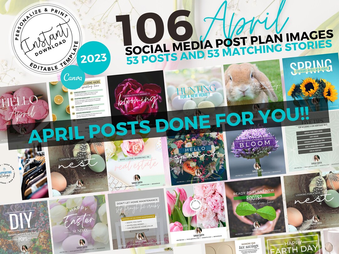 Real Estate April Social Media Post, Real Estate Marketing, Spring ...