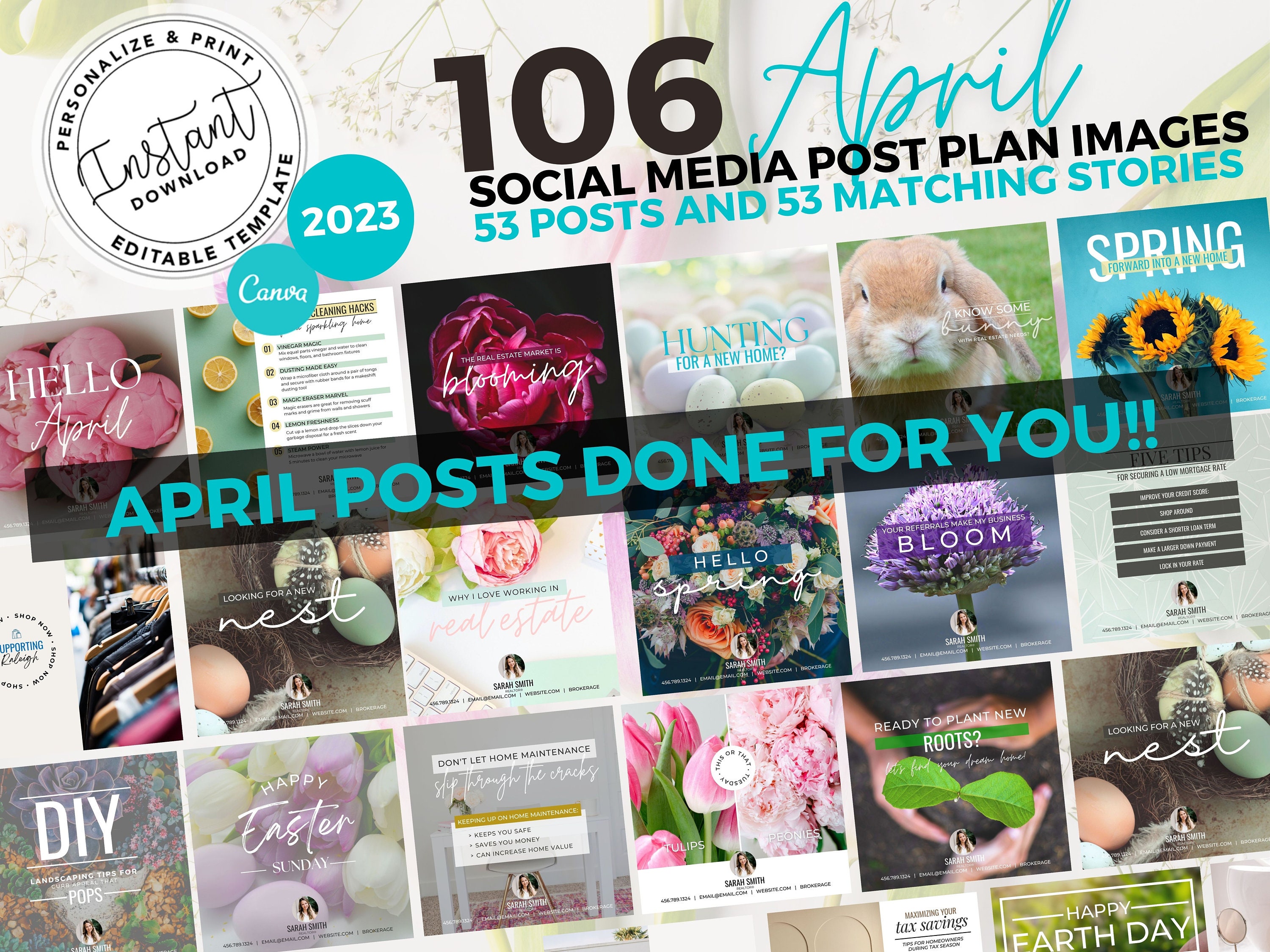 Real Estate April Social Media Post, Real Estate Marketing, Spring ...